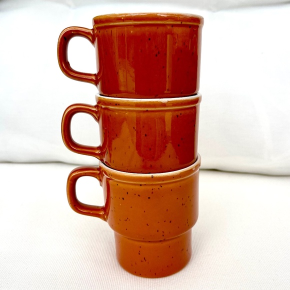 Dining | Vintage Japanese Speckled Nesting Mugs Coffee Tea Stoneware ...